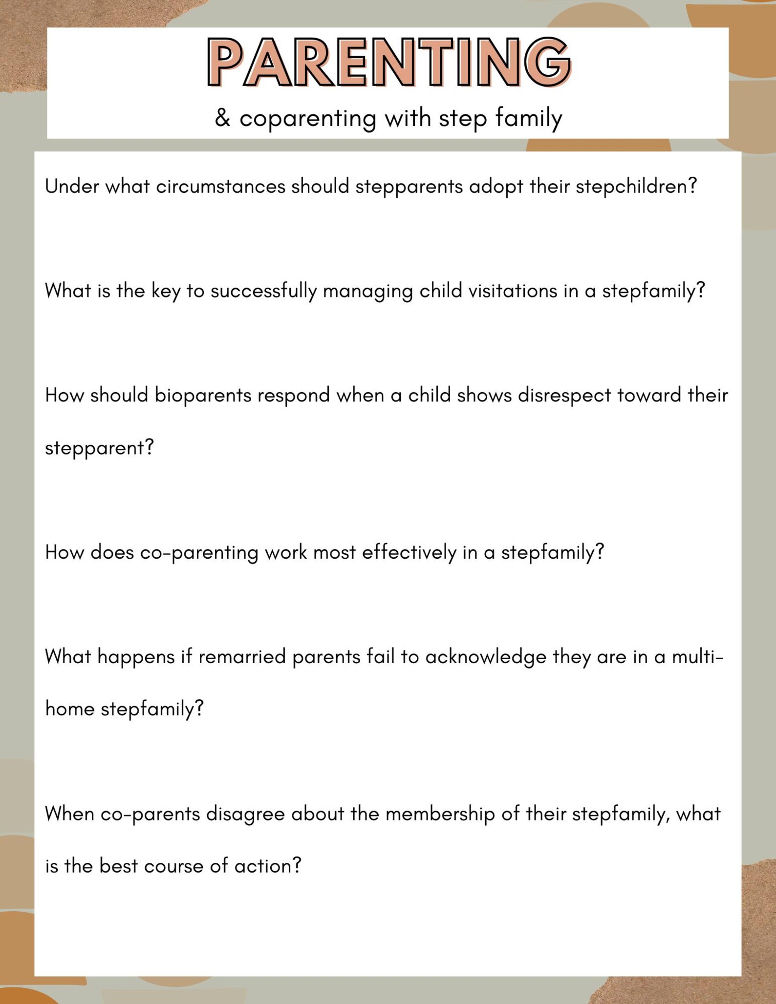 Parenting Values Questionnaire - Etsy