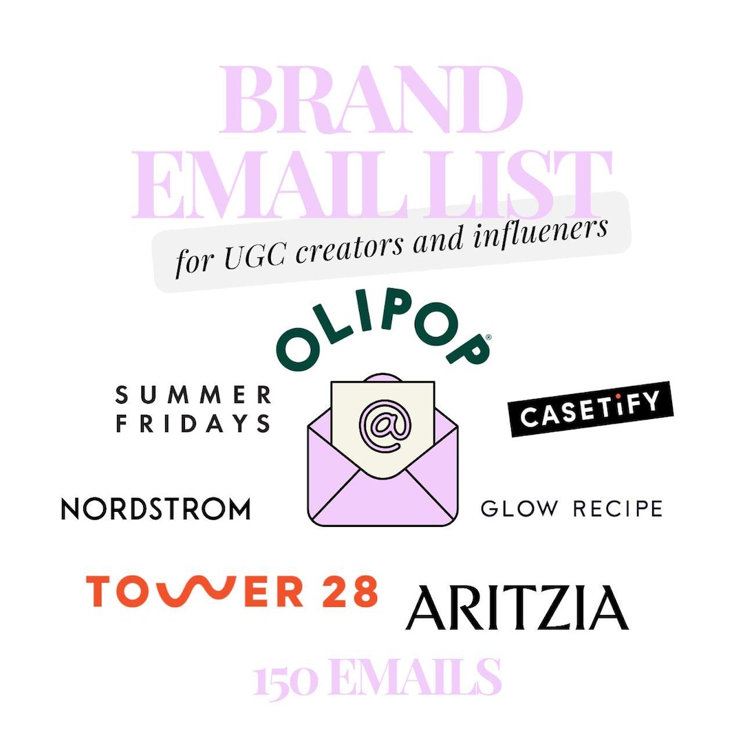 150 Brand Email List for Influencers and UGC Creators - Etsy