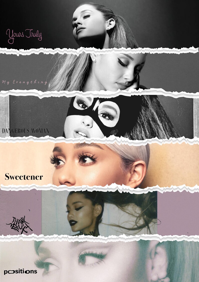 Ariana Grande Albums Poster | Printed Poster (A5-A2) | Digitally Hand ...