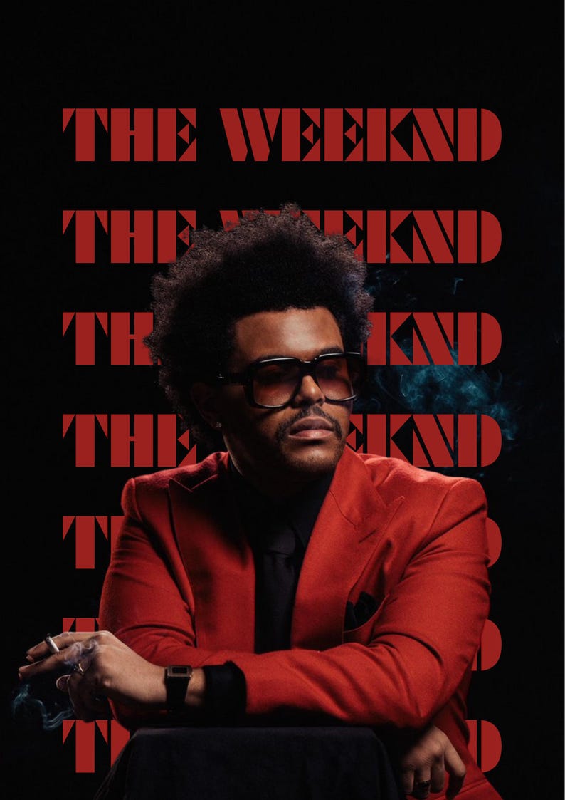 The Weeknd Poster | Digital Print Poster | Digitally Hand Drawn Artwork ...