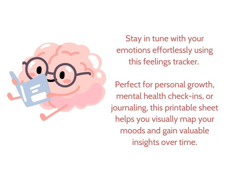 Printable Daily Emotions Tracker | Digital Mood Worksheet | Mental ...