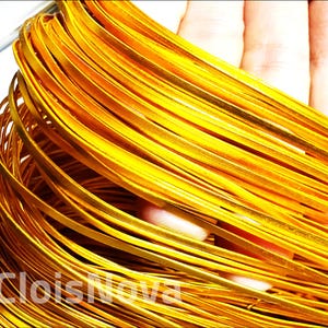 Cloisonne Golden Wire, 0.5x1.5mm, Jewelry Wire,flexible Aluminum Flat ...