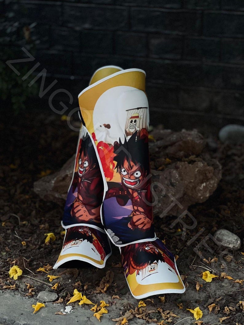 Custom Anime Shin Guards,one Piece Luffy Design Muay Thai,kickboxing ...