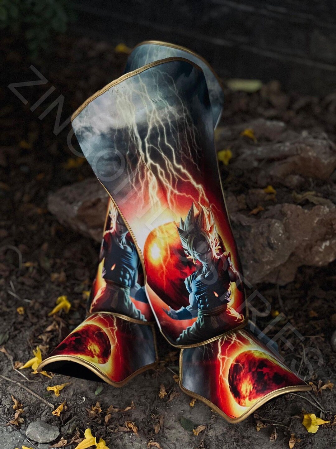 ANIME Goku Shin Guards MMA Shin Guard/instep ,manga Shin Guards, Custom ...