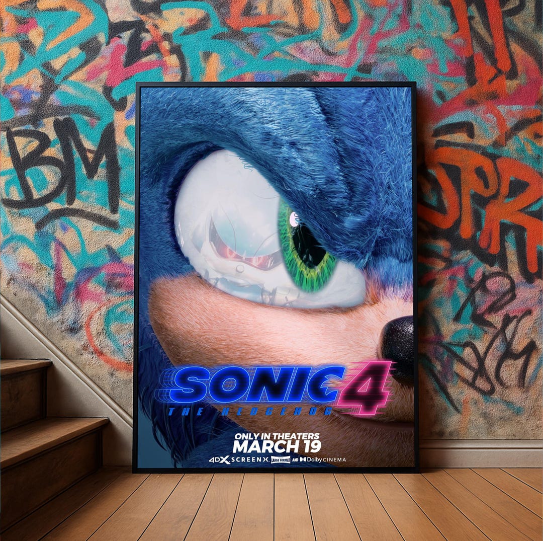Sonic 4 Movie Poster – Sonic the Hedgehog Cartoon Wall Art Print - Etsy ...