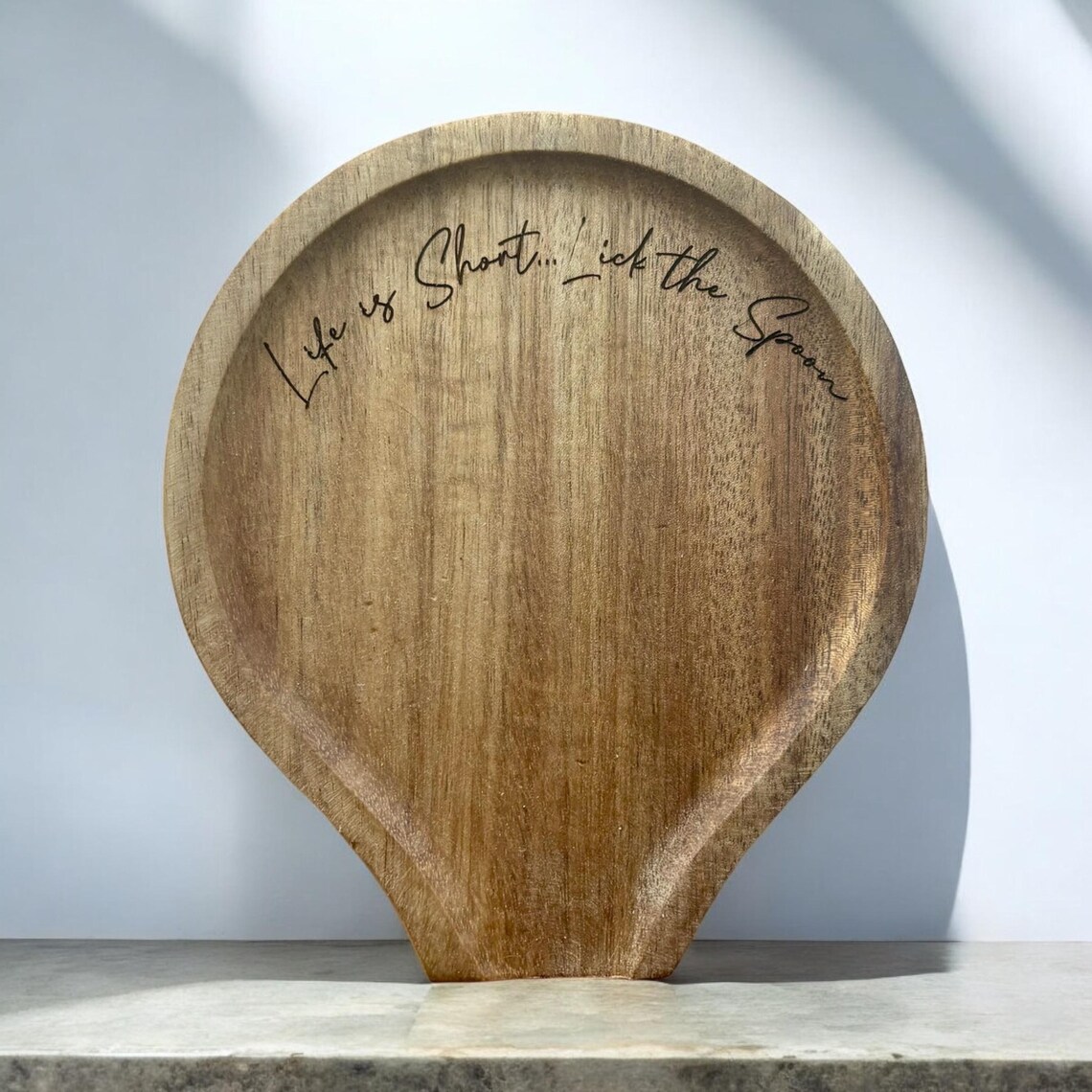 Laser Engraved Spoon Rest | Acacia Spoon Rest | Custom Wood Spoon Rest ...
