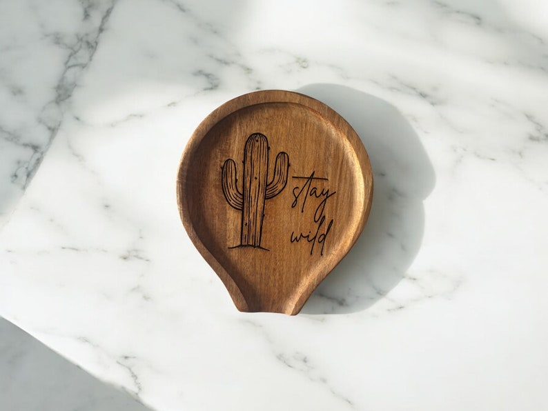 Laser Engraved Spoon Rest Acacia Spoon Rest Custom Wood Spoon Rest - Etsy
