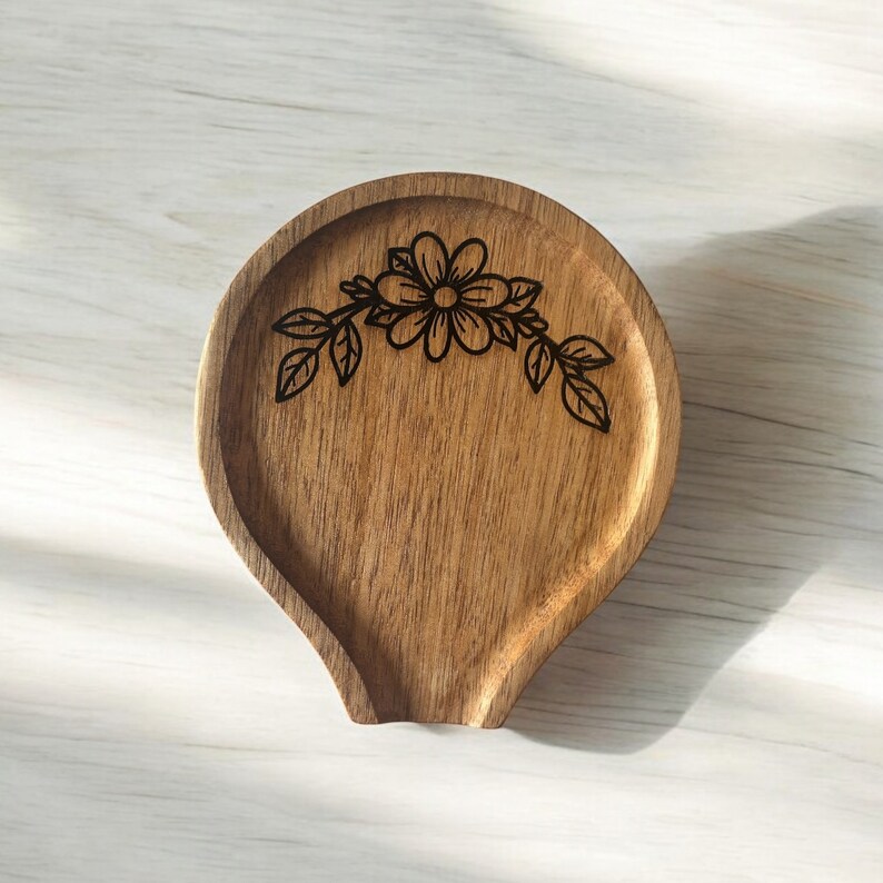 Laser Engraved Spoon Rest Acacia Spoon Rest Custom Wood Spoon Rest - Etsy