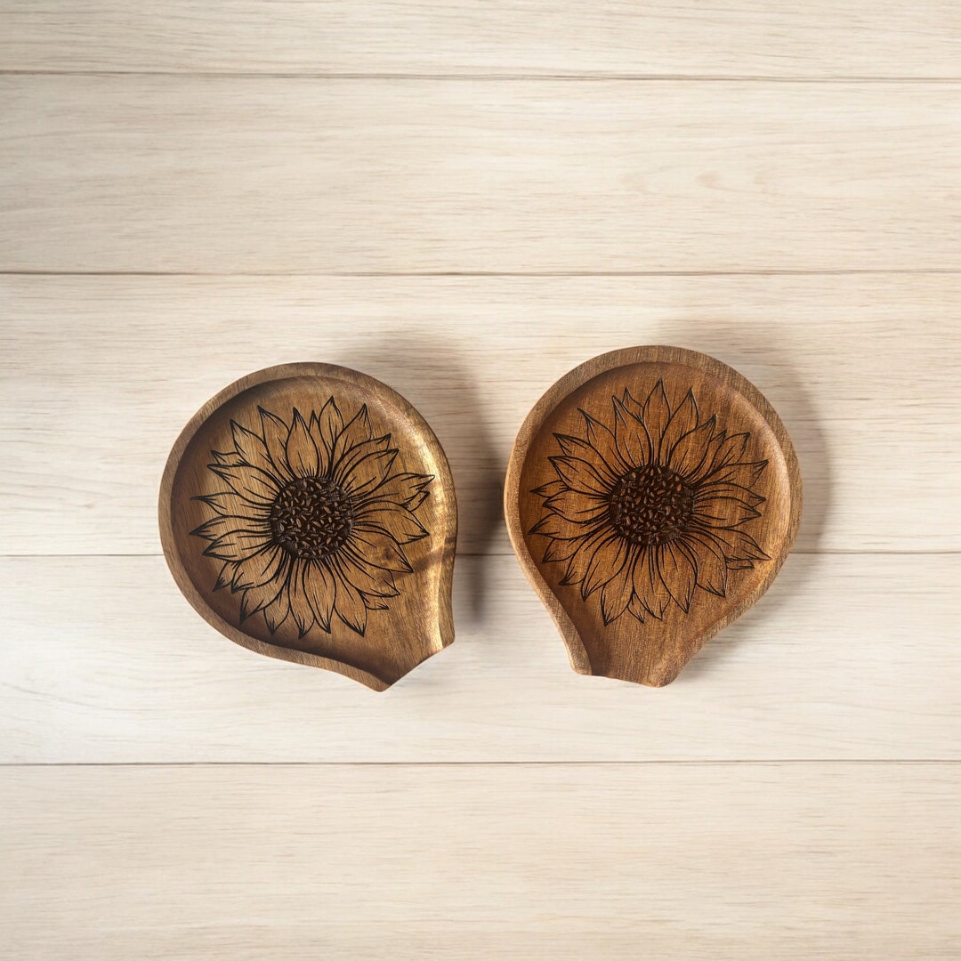 Laser Engraved Spoon Rest Acacia Spoon Rest Custom Wood Spoon Rest - Etsy