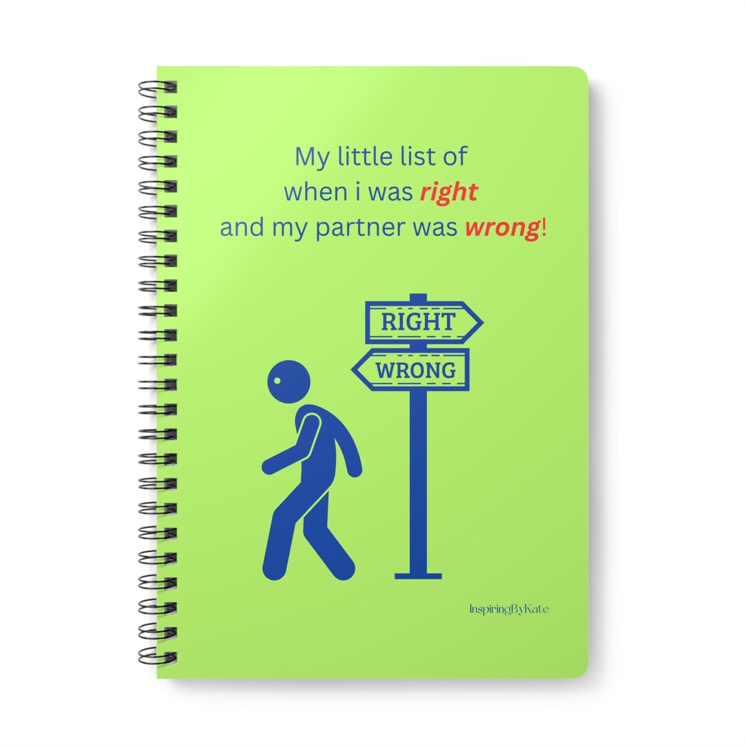 Funny Relationship Tracker Journal, 'right & Wrong' A5 Notebook - Etsy