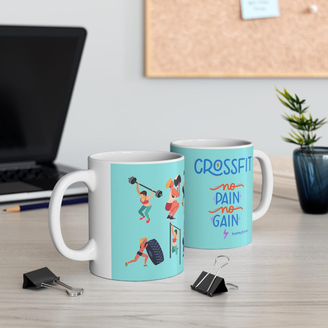 Crossfit Coffee Mug: No Pain No Gain, Gym Motivation Cup - Etsy