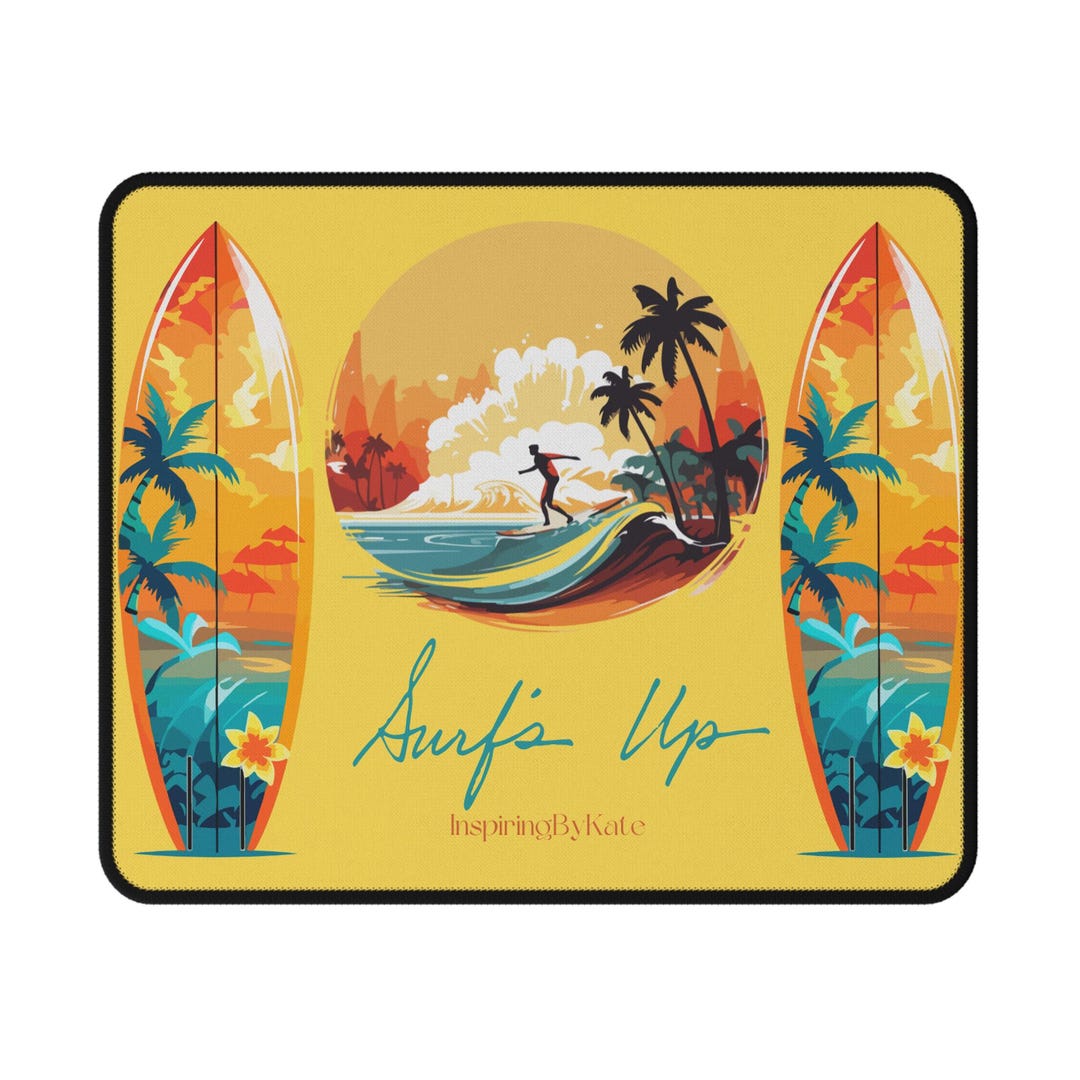 Surfs up Gaming Mouse Pad, Beach Mouse Pad, Ocean Desk Pad, Tropical ...