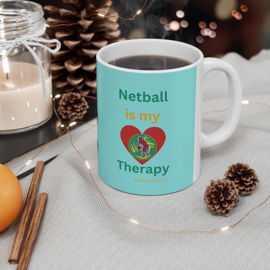 Netball is My Therapy Coffee Mug, Netball Lover Gift, Ceramic Cup, 11oz ...