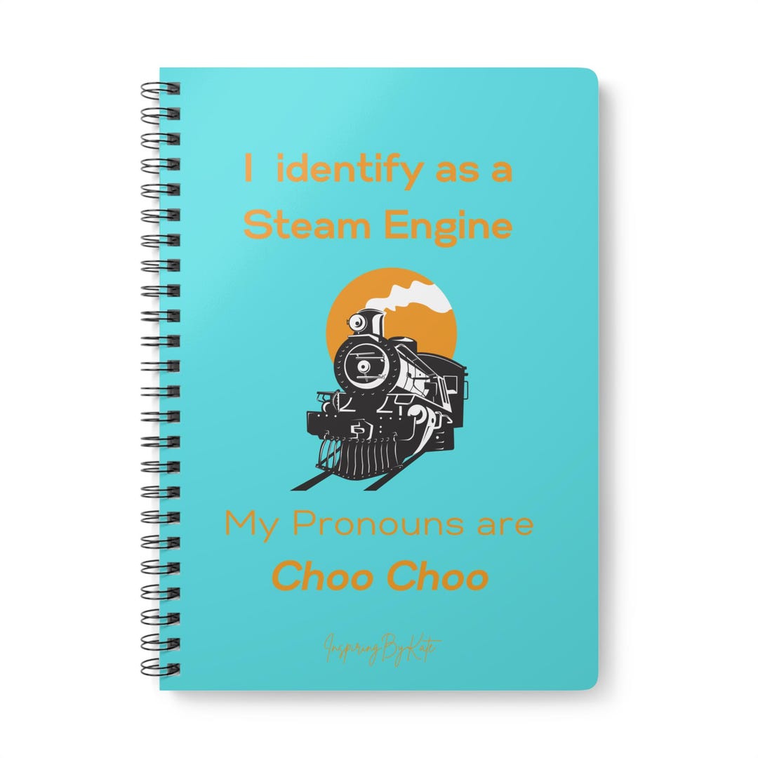 Steam Train Identity Wirobound Notebook, Pronouns Choo Choo, A5 Journal ...