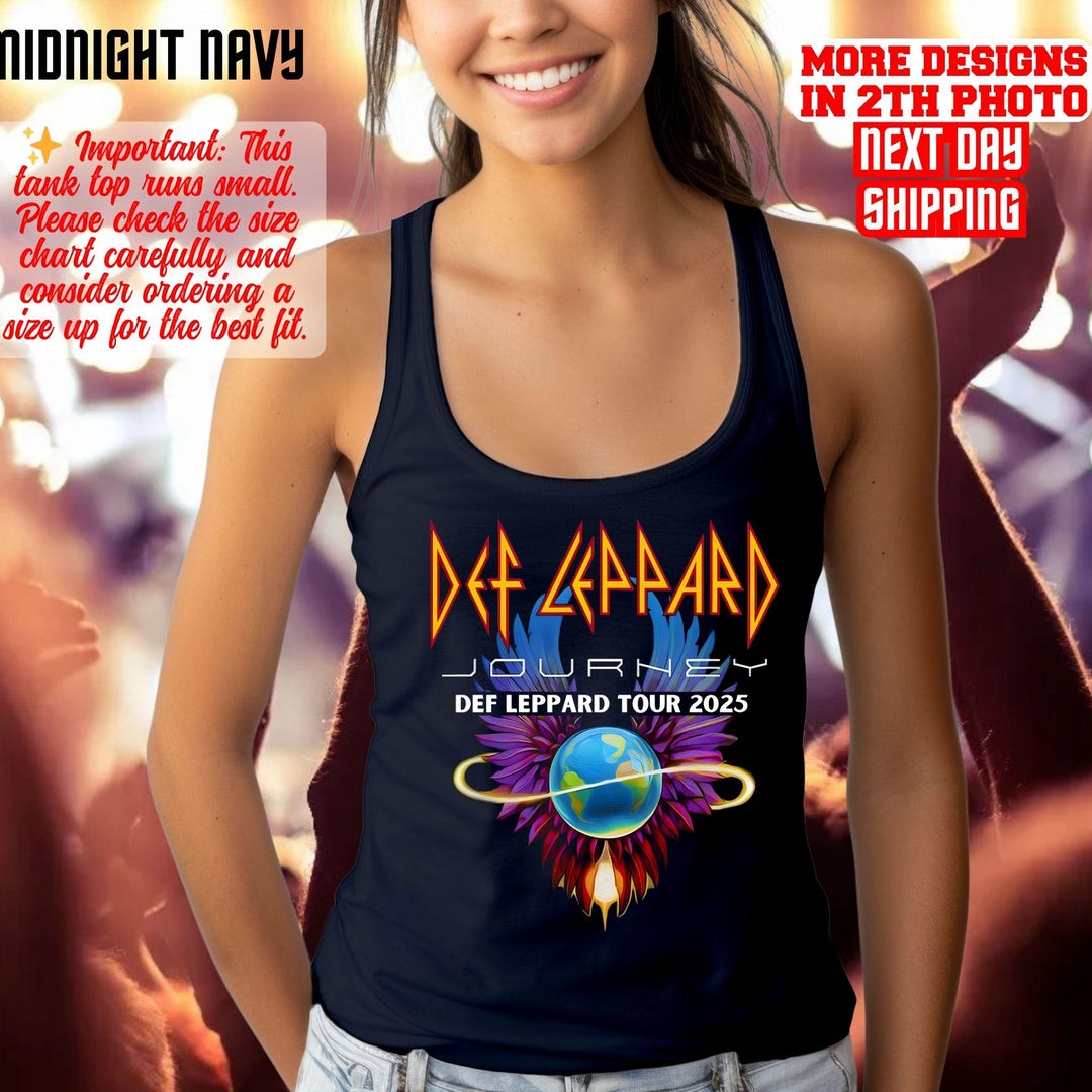 Def Leppard Journey 2025 Tank Top, Journey Summer Stadium Tour 2025 ...