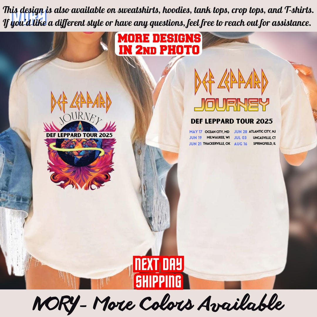 Comfort Colors Def Leppard 2025 Tour Journey T-shirt, Journey Tour 2025 ...
