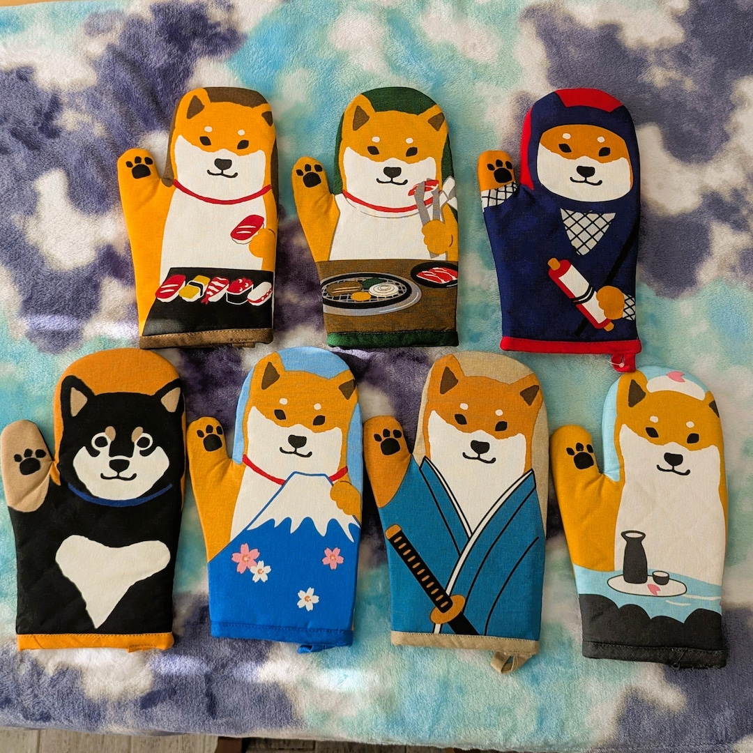 Shiba Inu Oven Mitt, Shiba Inu Pot Holder, Shiba Inu Gift, Black Shiba ...