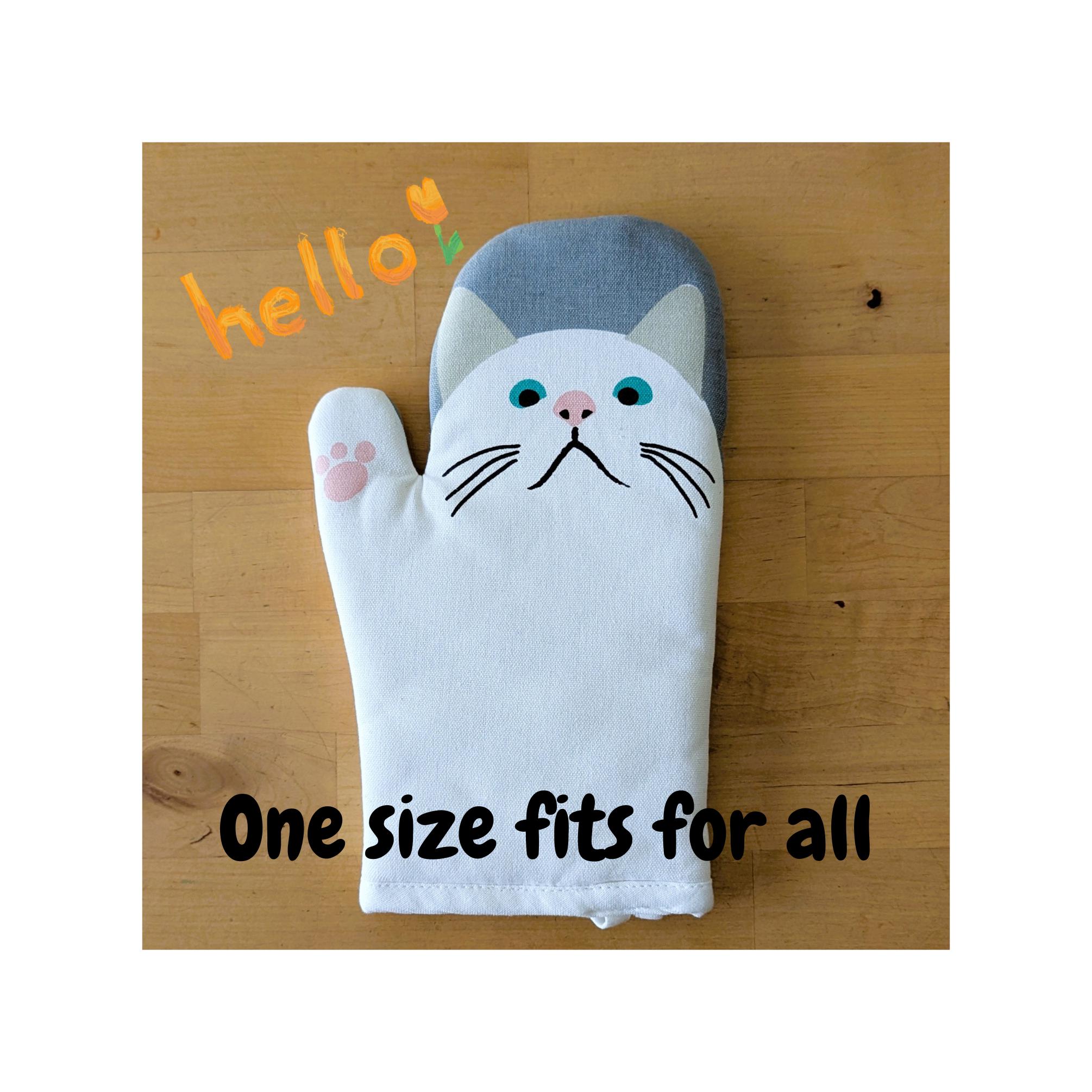 Cat Oven Mitt, Cat Pot Holder, Cat Gift, Black Cat, White Cat, Kitchen ...