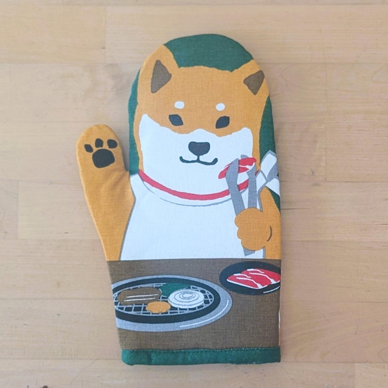 Shiba Inu Oven Mitt, Shiba Inu Pot Holder, Shiba Inu Gift, Black Shiba ...