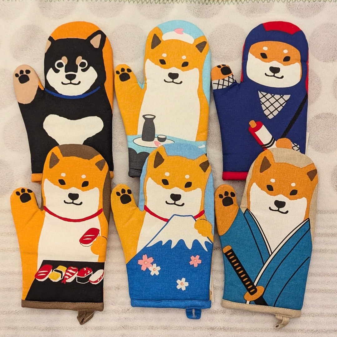 Shiba Inu Oven Mitt, Shiba Inu Pot Holder, Shiba Inu Gift, Black Shiba ...