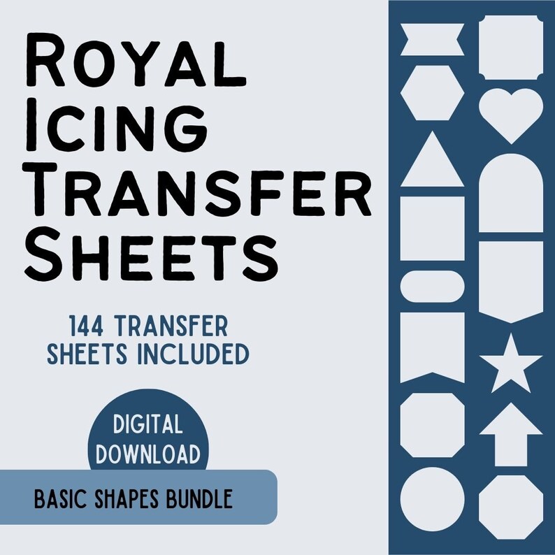 Royal Icing Transfer Sheets - Basic Shapes Bundle - 144 Sheets - Over ...