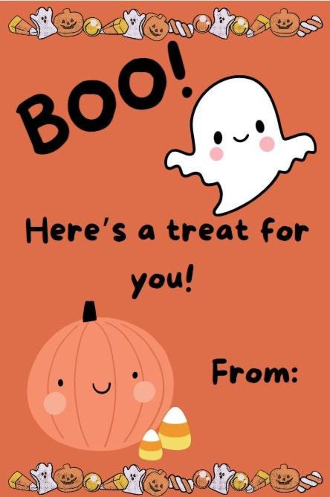 Halloween Treat Tag Printable File, Candy, Baked Goods, Trick or ...