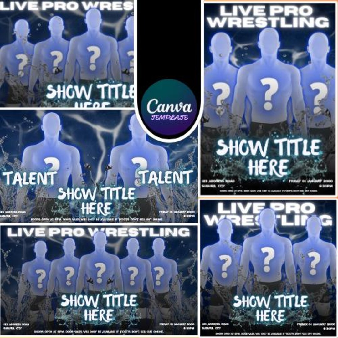 Pro Wrestling Full Event Graphics Canva Template Super Easy to Edit - Etsy