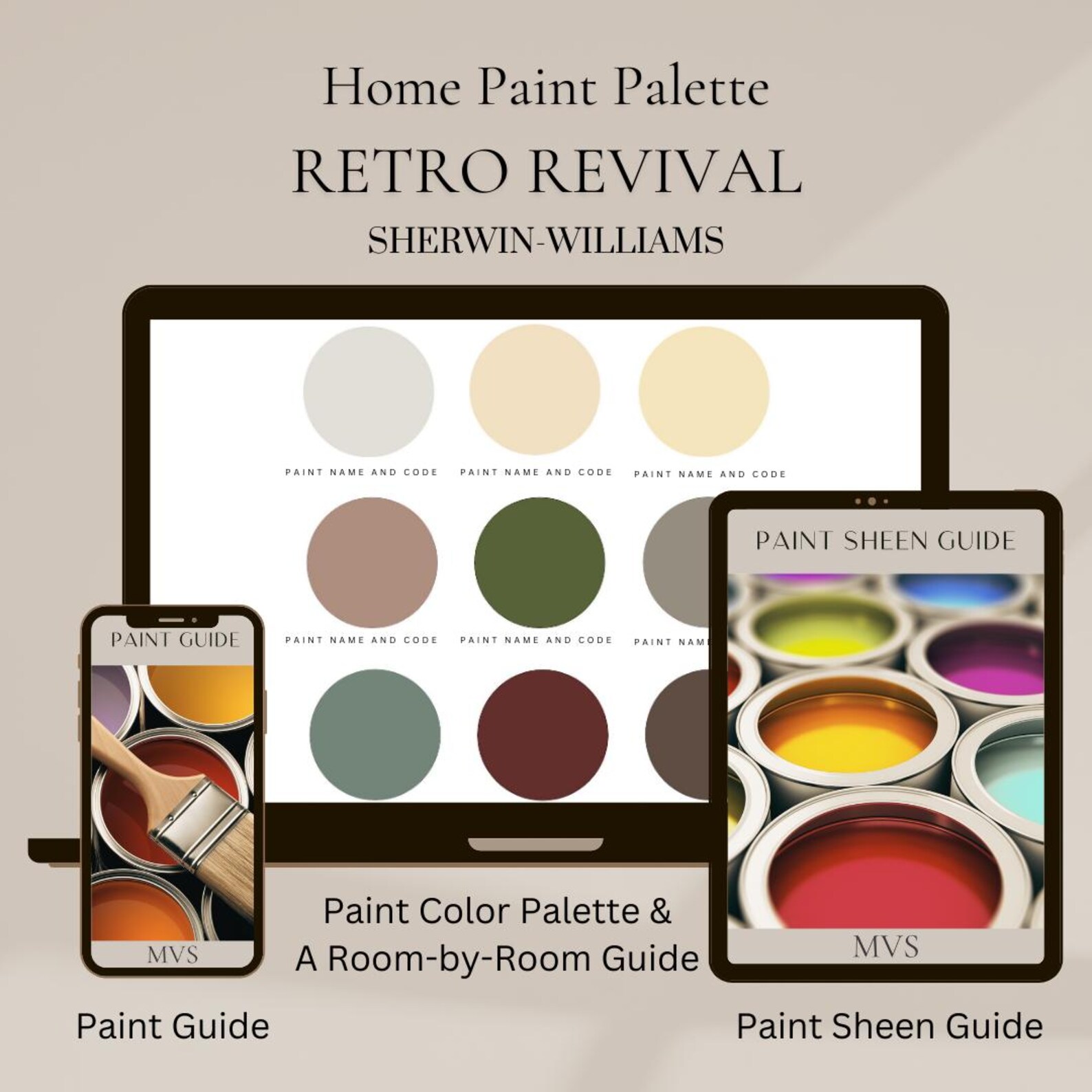 Home Paint Color Palette Vintage Collection Retro Revival Paint Color ...