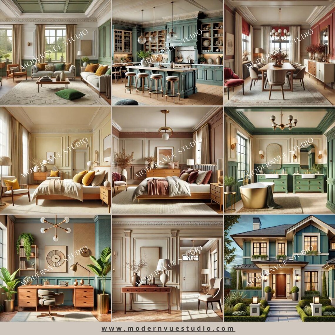 Home Paint Color Palette Vintage Collection Retro Revival Paint Color ...