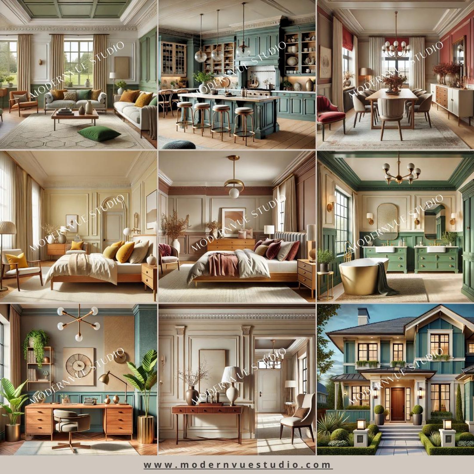 Home Paint Color Palette Vintage Collection Retro Revival Paint Color ...