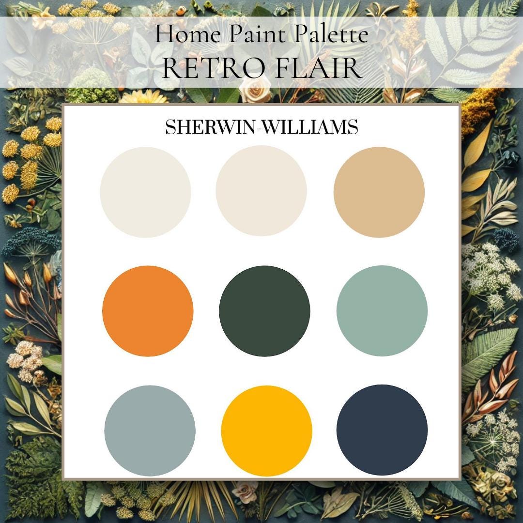 Home Paint Color Palette Mid-century Modern Collection Retro Flair ...