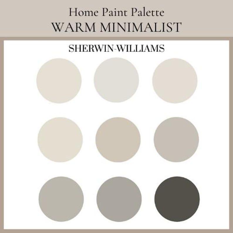 Home Paint Color Palette Minimalist Collection Warm Minimalist Paint ...