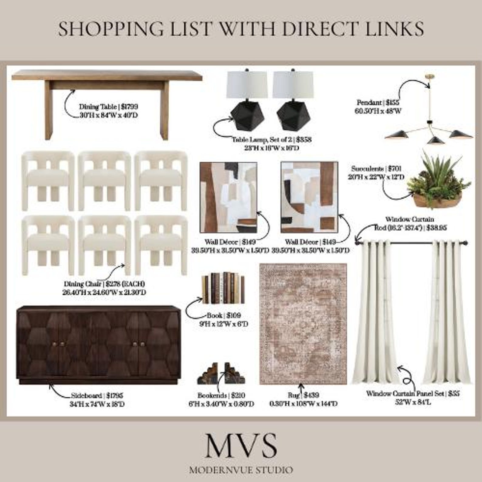 Modern Desert Dining Room Design Mood Board Neutral Contemporary ...