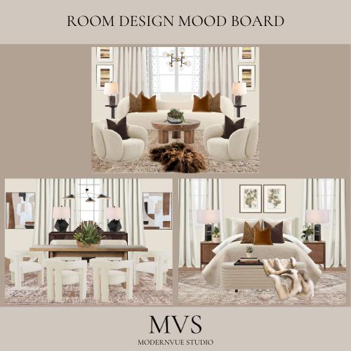 Modern Desert Room Design Mood Board Bundle Living Room, Dining Room ...