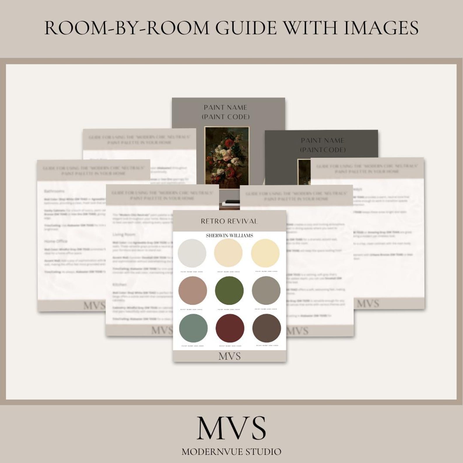 Home Paint Color Palette Vintage Collection Retro Revival Paint Color ...