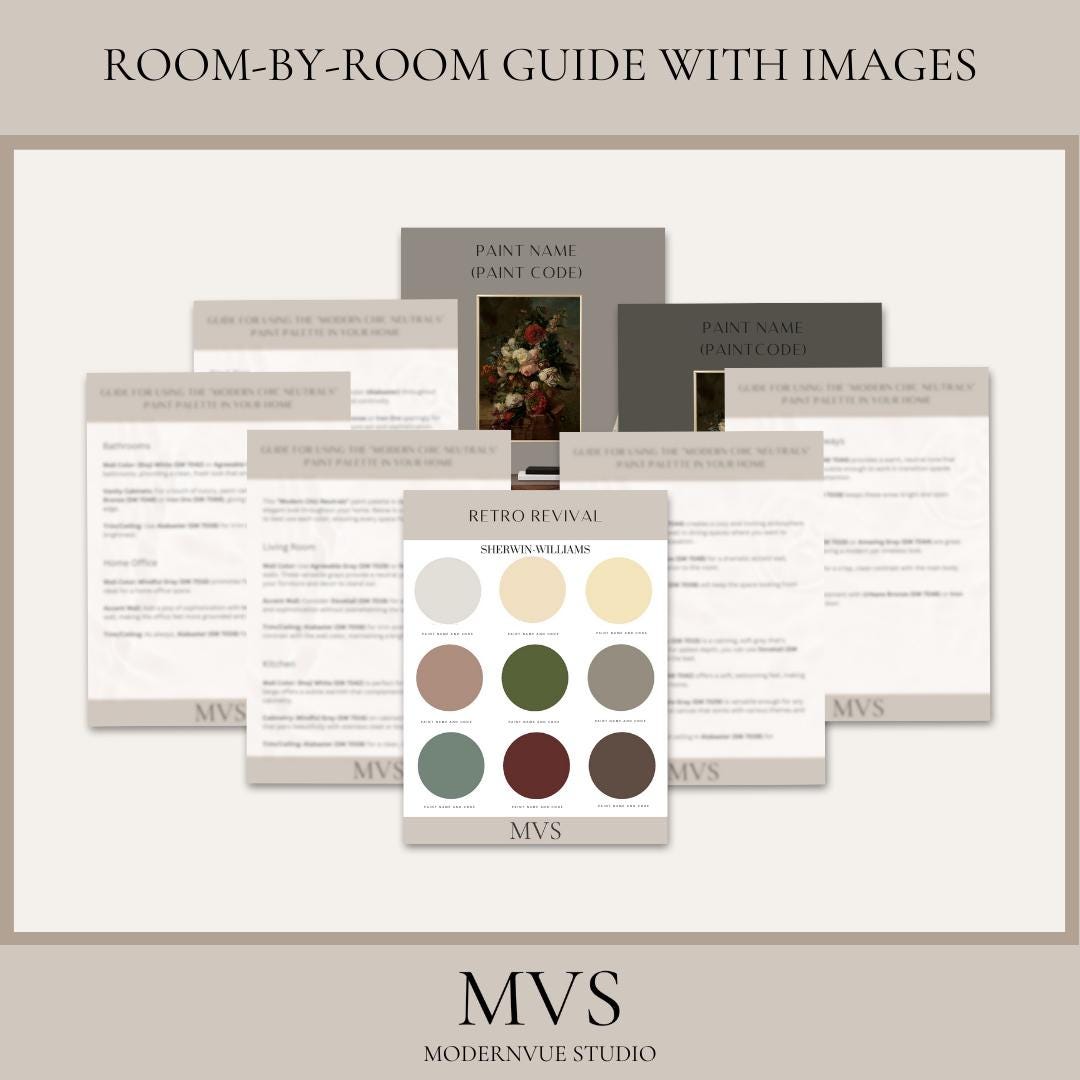 Home Paint Color Palette Vintage Collection Retro Revival Paint Color ...