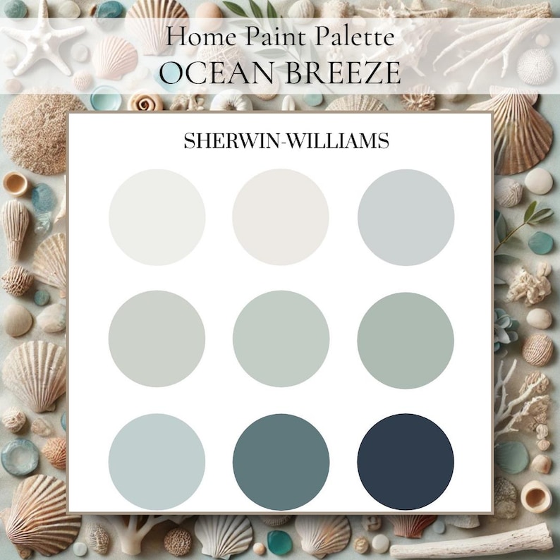Home Paint Color Palette Coastal Collection Ocean Breeze Paint Color ...