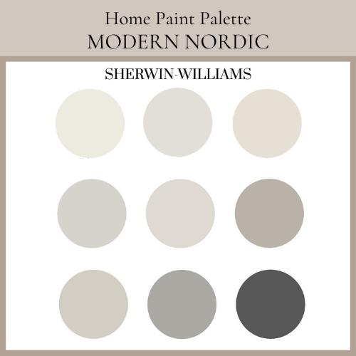 Home Paint Color Palette Scandinavian Collection Modern Nordic Paint ...