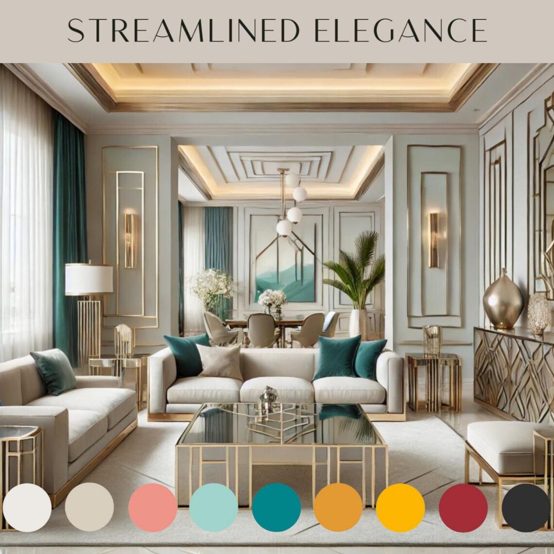 Home Paint Color Palette Art Deco Collection Streamlined Elegance Paint ...