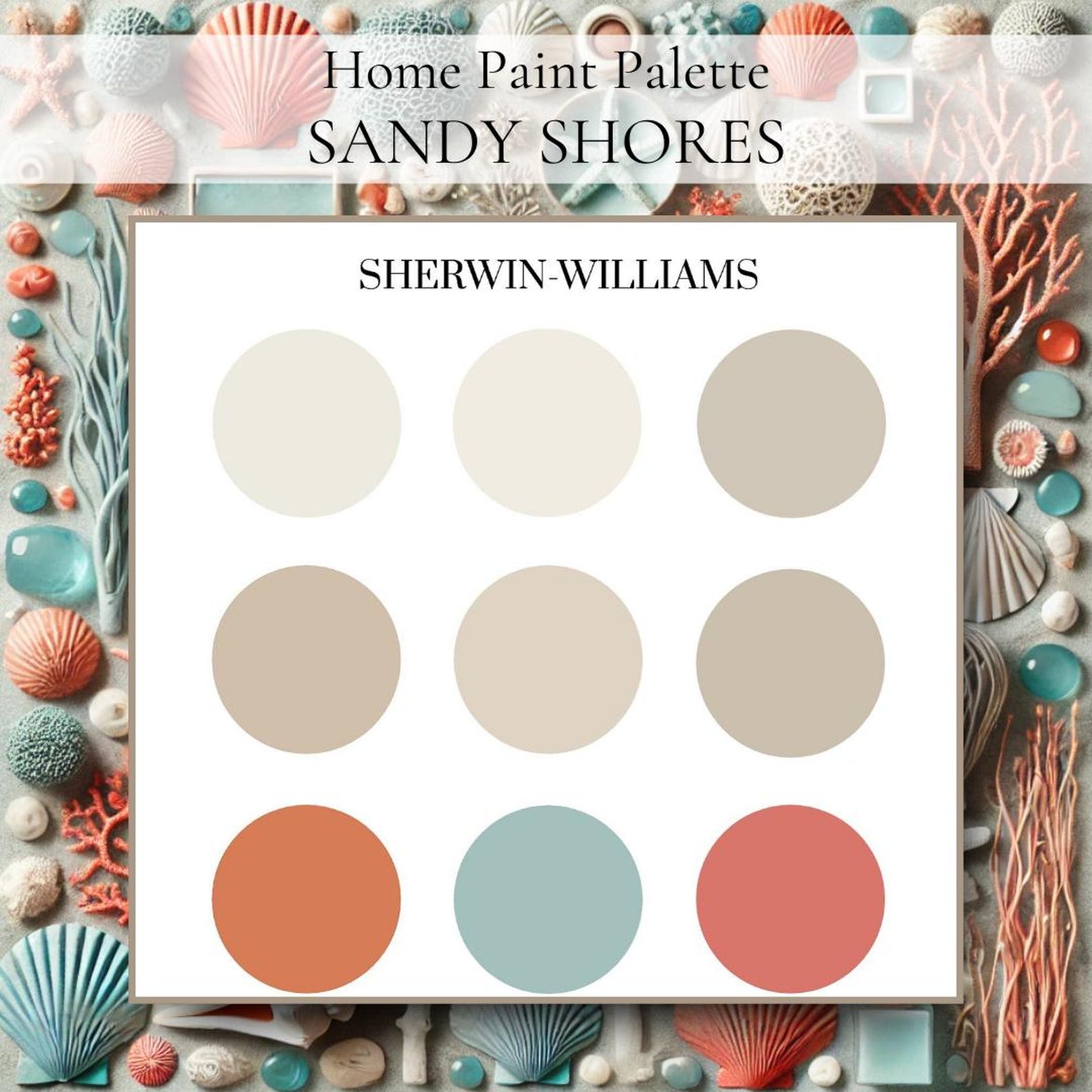 Home Paint Color Palette Coastal Collection Sandy Shores Paint Color ...