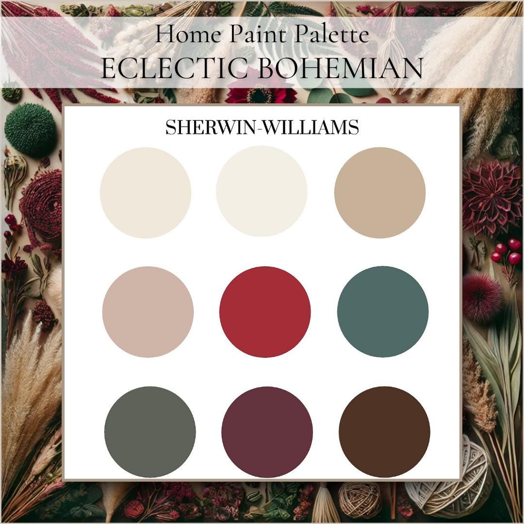 Home Paint Color Palette Bohemian Collection Eclectic Bohemian Paint ...