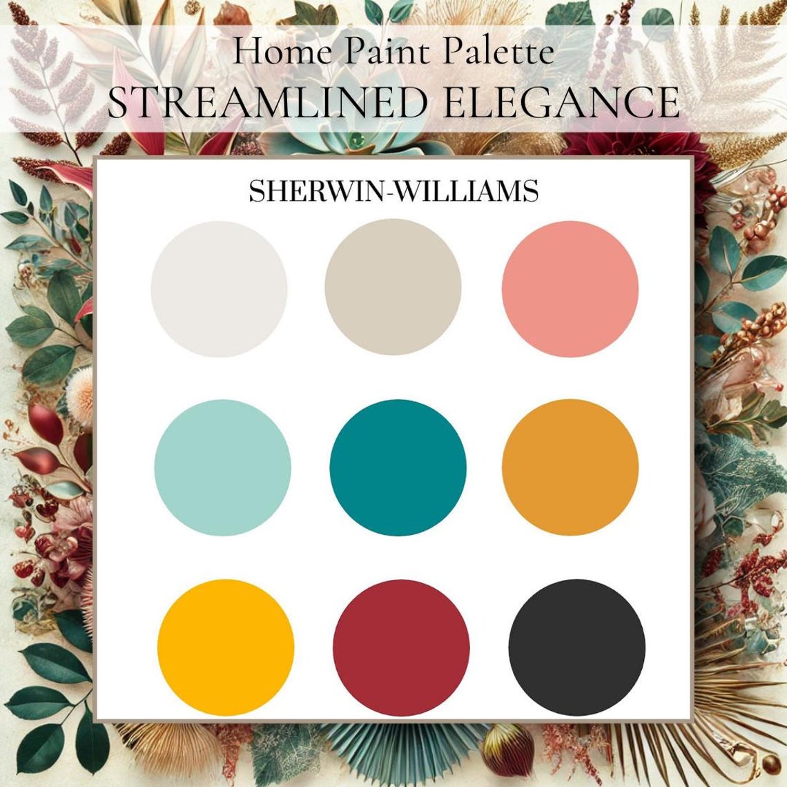 Home Paint Color Palette Art Deco Collection Streamlined Elegance Paint ...