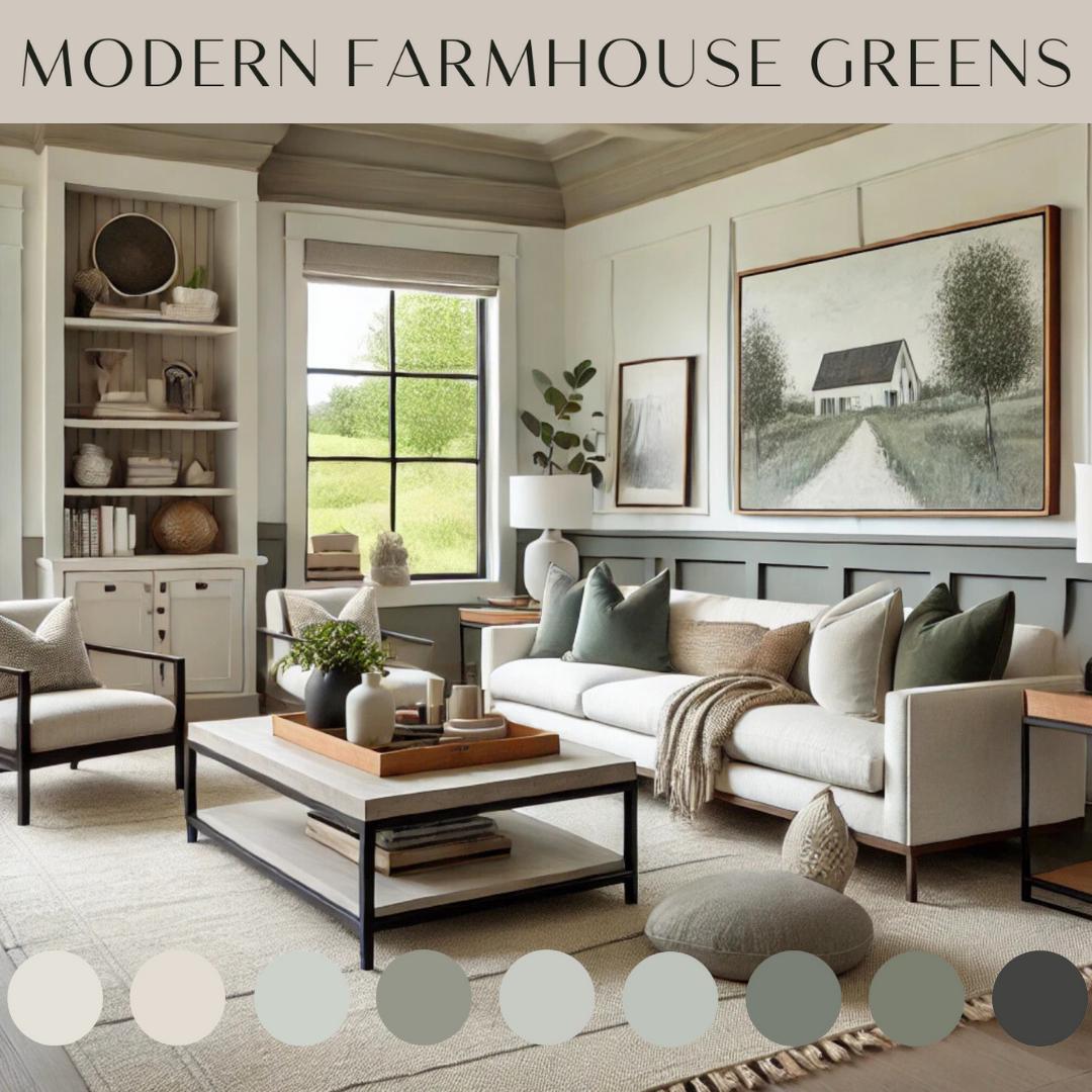 Home Paint Color Palette Farmhouse Collection Modern Farmhouse Greens ...