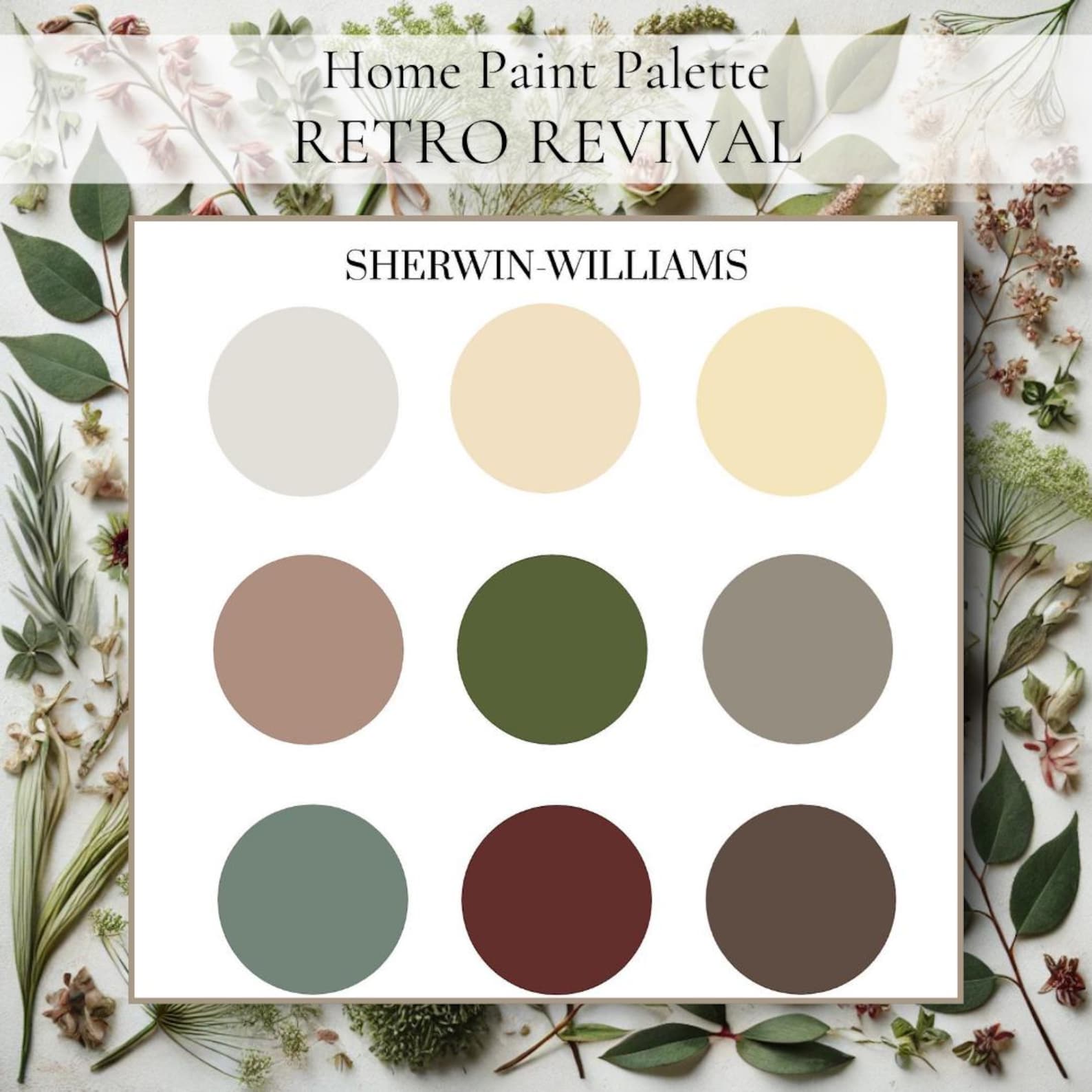 Home Paint Color Palette Vintage Collection Retro Revival Paint Color ...