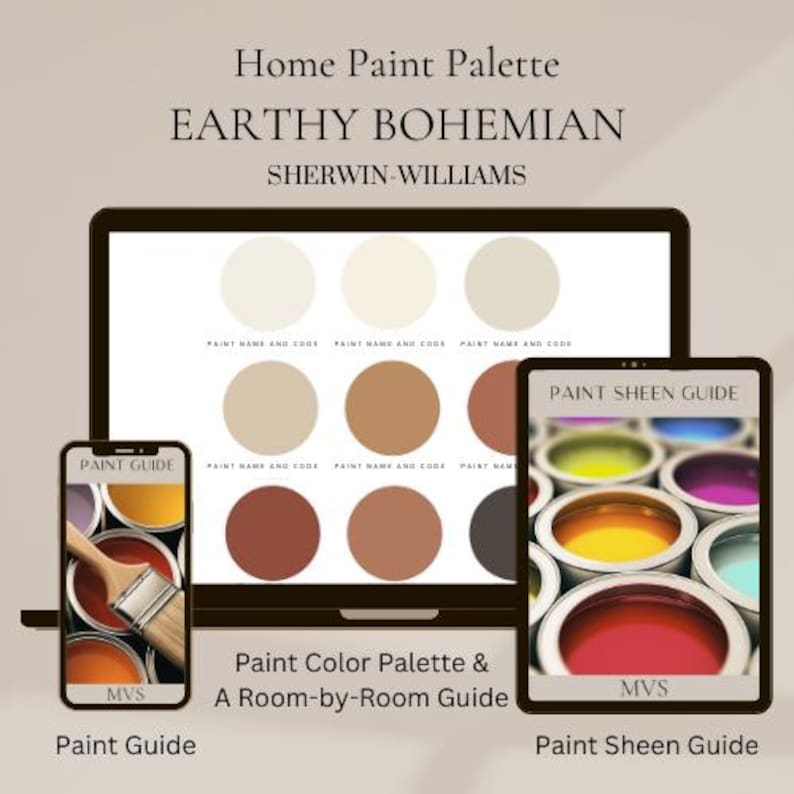 Home Paint Color Palette Bohemian Collection Earthy Bohemian Paint ...