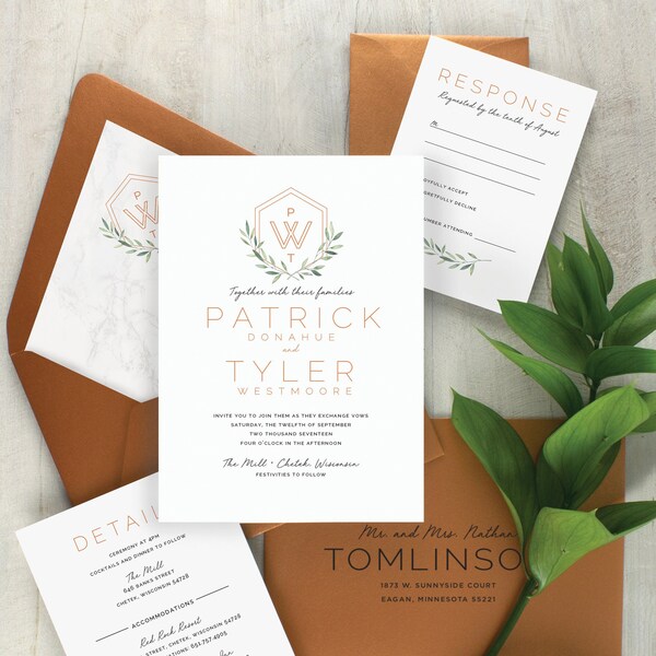 Copper Invitation - Etsy