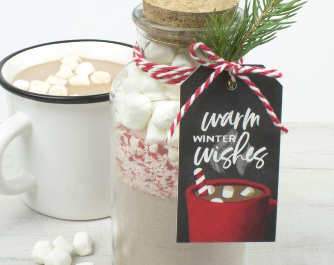 Hot Cocoa Gift Tags, Homemade Christmas Cocoa Tags, Holiday Packaging ...