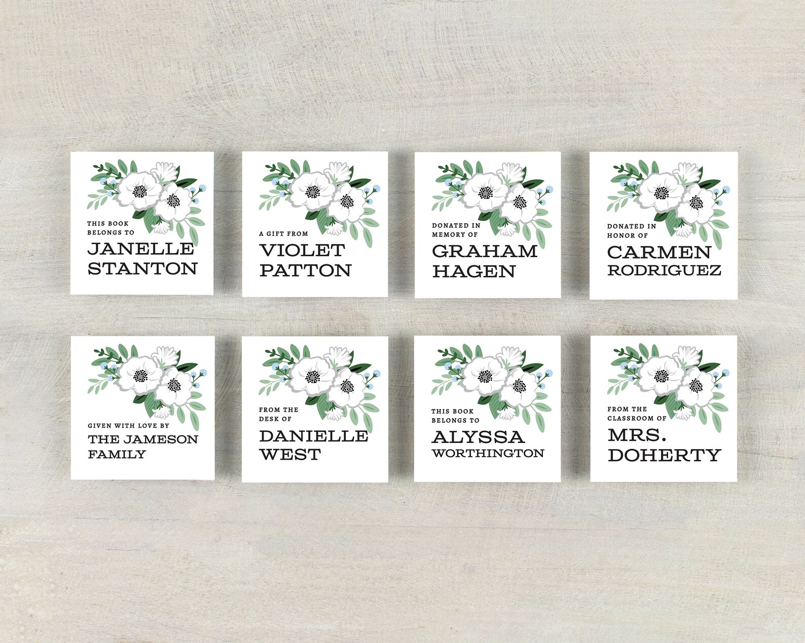 Personalized Book Labels Floral Bookplate Stickers Custom - Etsy