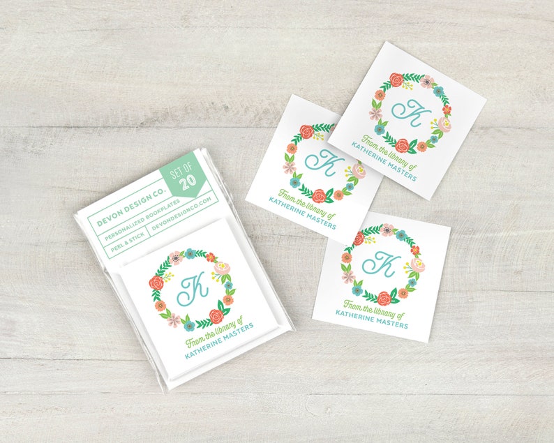 Monogram Bookplates Personalized Bookplate Stickers Hostess - Etsy Canada