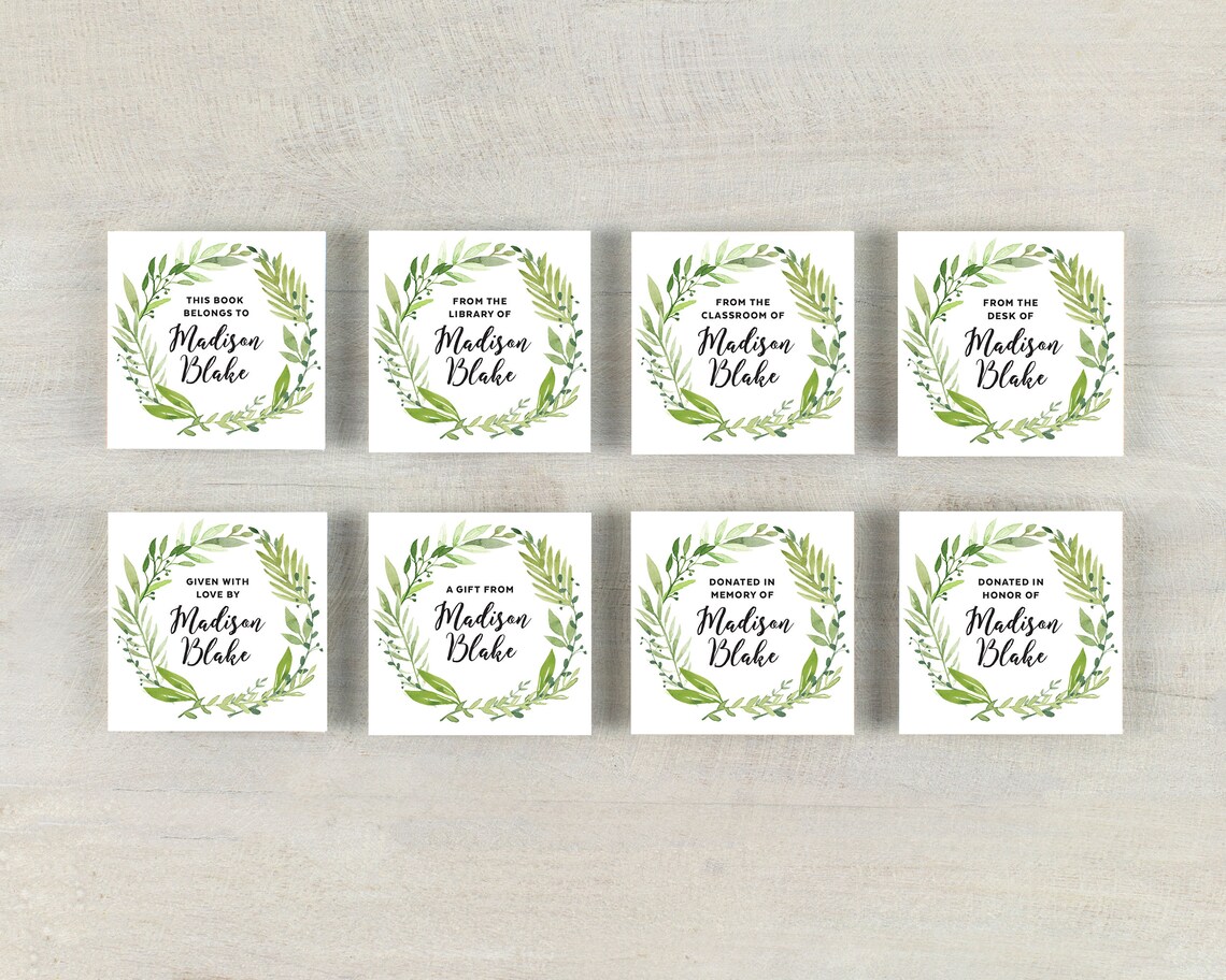Custom Book Labels Custom Bookplate Stickers Set of 20 Book - Etsy